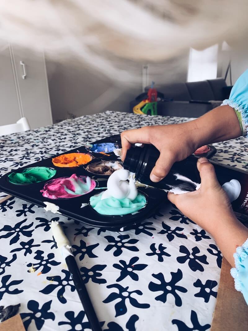 Foam verf zelf maken en tof experimenteren - unicorns & fairytales